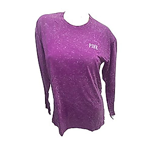 Pink Campus Tee Long Sleeve Crew Neck Color Virtual Violet Seal Logo New (X-Large)