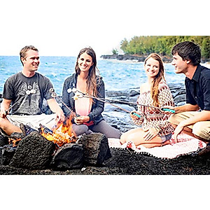 Marshmallow Roasting Sticks - Telescoping Smores Skewers and Hot Dog Forks - Perfect for Outdoor Cooking, Campfires & Fire Pits - with Carrying Case (4 Pack)