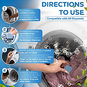 raxtup Washing Machine Cleaner Deep Cleaning Tablets For HE Front Loader & Top Load Washer, Clean Inside Drum And Laundry Tub Seal (30)