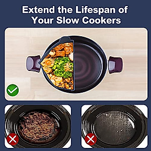 Slow Cooker Liners,blueear 3 in 1 Reusable Silicone Slow Cooker Divider Liner,Slow Cooker Accessories For Most 6 QT Slow Cooker