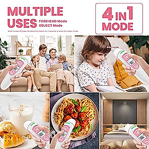 Forehead Thermometer for Adults and Kids, No-Touch Infrared Thermometer for Fever with LCD Display and Memory Function, Ideal for Family Use - Pink