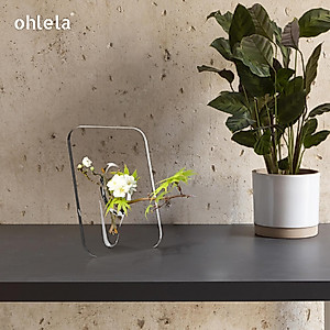 ohlela Photo Frame Shaped Clear Acrylic Flower Vase - 8 x 6 Inch Acrylic Flower Frame Vase for Centerpieces. Picture Frame Vase Flower Arrangement Holder as a Unique Flower Vase for Room Decor