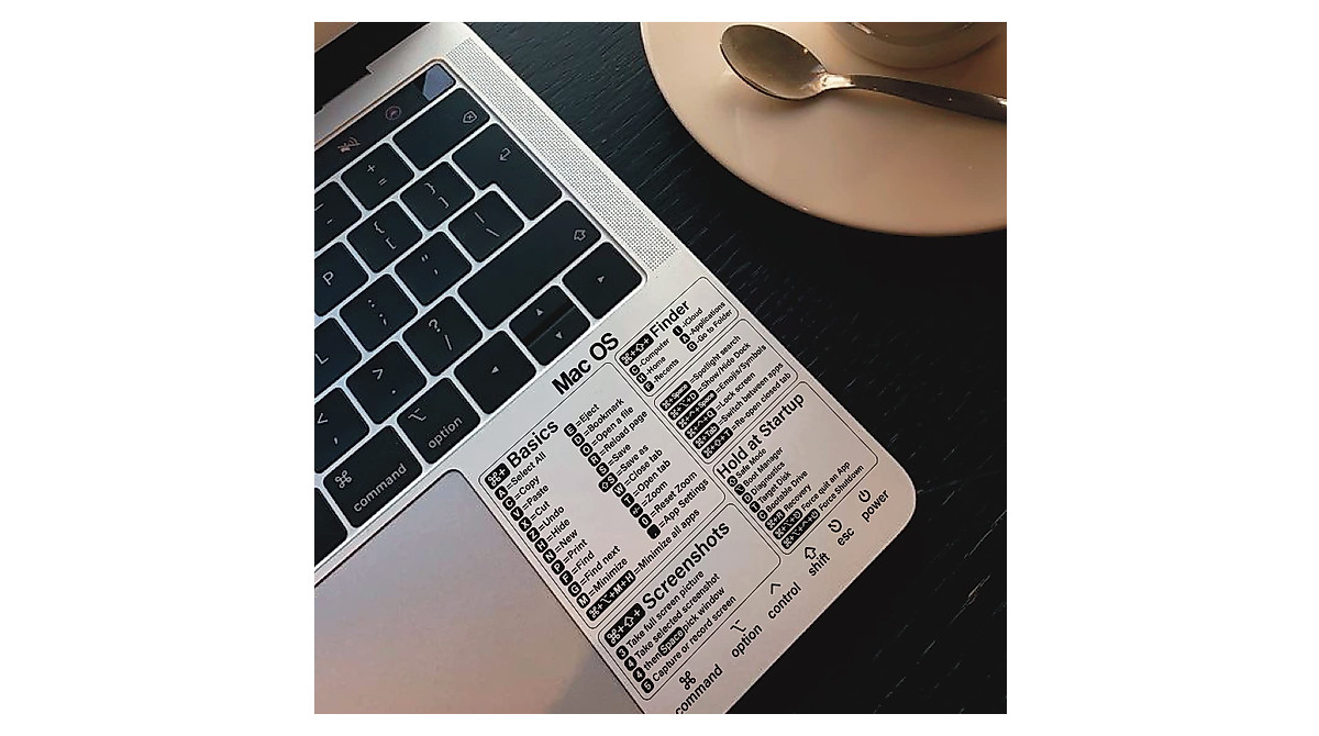 Mac Shortcut Sticker for MacBook - Easy Keyboard Shortcuts (13-16 Inch)