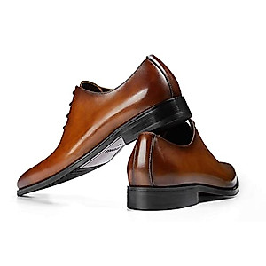 Men's Dress Shoes Oxford Formal Leather Shoes for Men 9.5US Brown