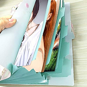 STUs Expanding File Folder - 6 Pack Accordian File Organizer with 5 Pockets Document Accordion Folder and 168 Pcs File Folder Labels for School and Office