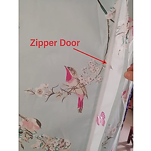 LSXIAO-Door Curtain Foldable Pop up Privacy Shower Tent, Mobile Dressing Changing Room, Outdoor Shelter Canopy, Cylindrical Shape with Zipper for Office, Clothing Store, Street Stall, Camping, Beach