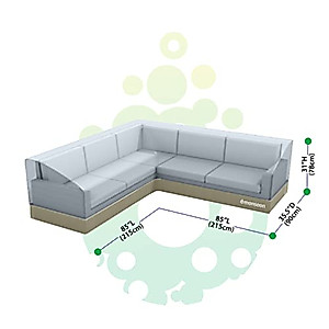 [monsoon] Patio L-Shaped Sectional Sofa Cover Waterproof Outdoor Couch Lounge Loveseat Patio Furniture Cover (85")