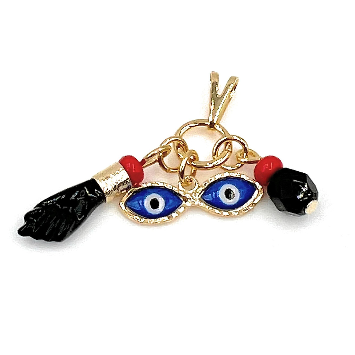 Gold Filled Azabache Pendant Prosperity & Good Fortune Evil Eye Protection Jewelry