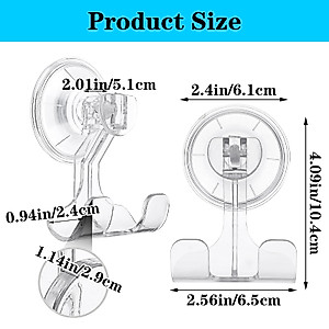 Suction Cup Razor Holder, 2 Pack Shower Razor Holder Large Suction Cup Hooks Heavy Duty Reusable Vacuum Shower Hook, Removable Suction Hooks for Bathroom Kitchen Towel Loofah Sponge Bathrobe Wreath