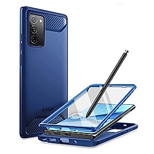 Clayco Xenon Series Designed for Samsung Galaxy Note 20 Case, [Built-in Screen Protector] Full-Body Rugged Cover Compatible with Fingerprint ID, 6.7 inch 2020 Release (Blue)
