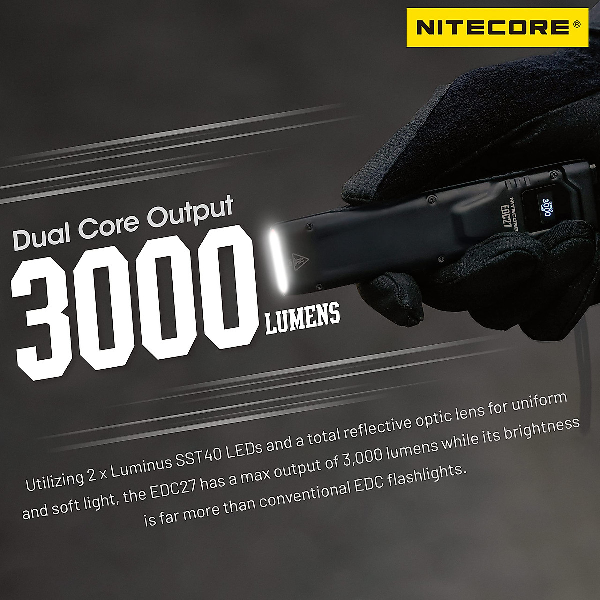 Nitecore EDC27 3000 Lumen Ultra Slim High Performance EDC Flashlight