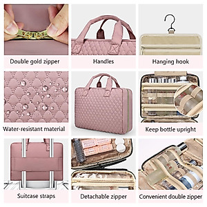 urophylla Detachable Travel Toiletry Bag for Women - Large Toiletry Bags for Traveling Women - Hanging Makeup Cosmetic Bag, Organizer for Travel Accessories Cruise Essential - Travel Size Toiletries