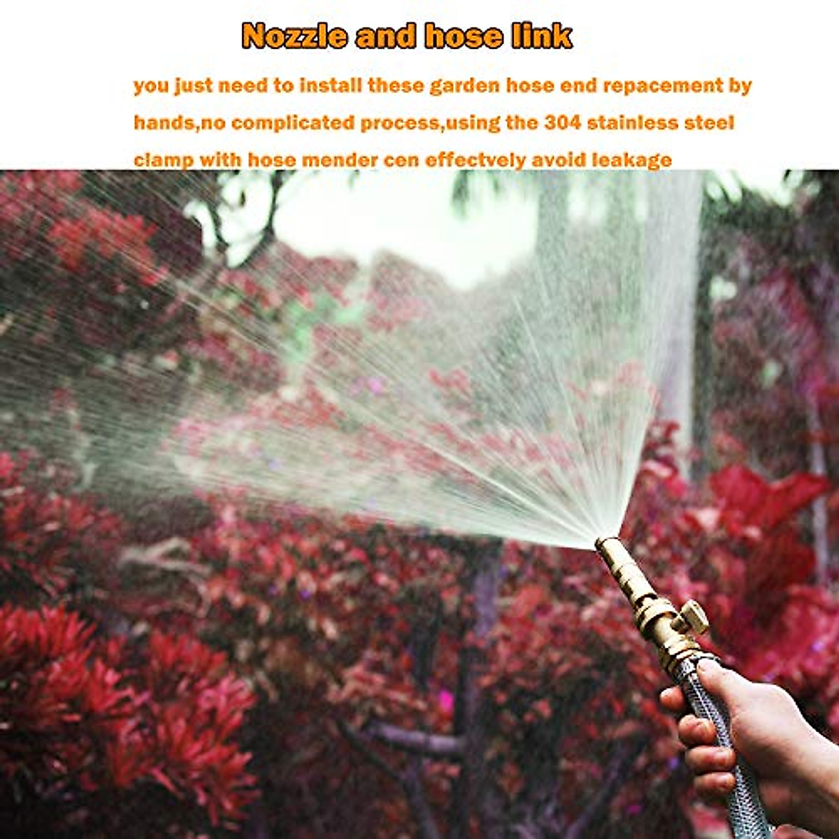 YELUN Solid Brass Garden Hose Repair Connector with Clamps Hose End Repair Kit,Fit for 3/4"Garden Hose Fitting,Male and Female Hose Fittings(3/4"-3 Set)