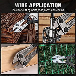 WORKPRO 30" Bolt Cutter, Chrome Molybdenum Steel Blade, Heavy Duty Bolt Cutter with Soft Rubber Grip, Cutting Tool for Cut Chain, Wire, Screw, Rivet