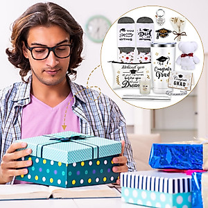 Gerrii 10 Pcs 2024 Graduation Gift Set Congrats Gift Box Include Steel Tumbler Towel Candle Socks Keychain and Flower for Girl Women Girlfriend Sister College School Birthday Gifts