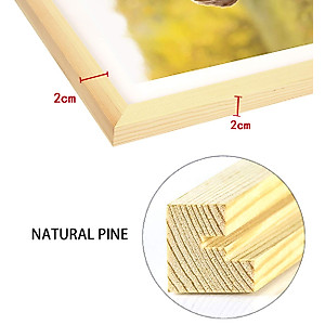 IOOSTAR 12x16 Diamond Painting Picture Frame ，Display Pictures 10 x 14 inch/25x35 cm with Mat or 12 x 16 inch/30x40 cm Without Mat， Diamond Art Photo Frame Natural Solid Wood Color (YNCK0021)