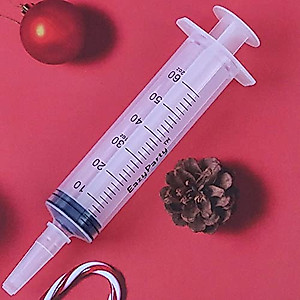 EAZYPARTY Jello Party shoot Syringes with 5 Extra Caps, 50 Pack Reusable 2oz Party Syringe,and Cleaning Brush, Great for Holiday Parties