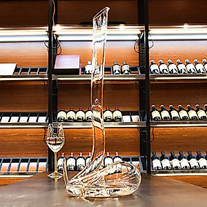 Le Sens Amazing Home Crystal Glass Cobra Wine Decanter, Red Wine Snake Shape Carafe, Cleaning Beads Set