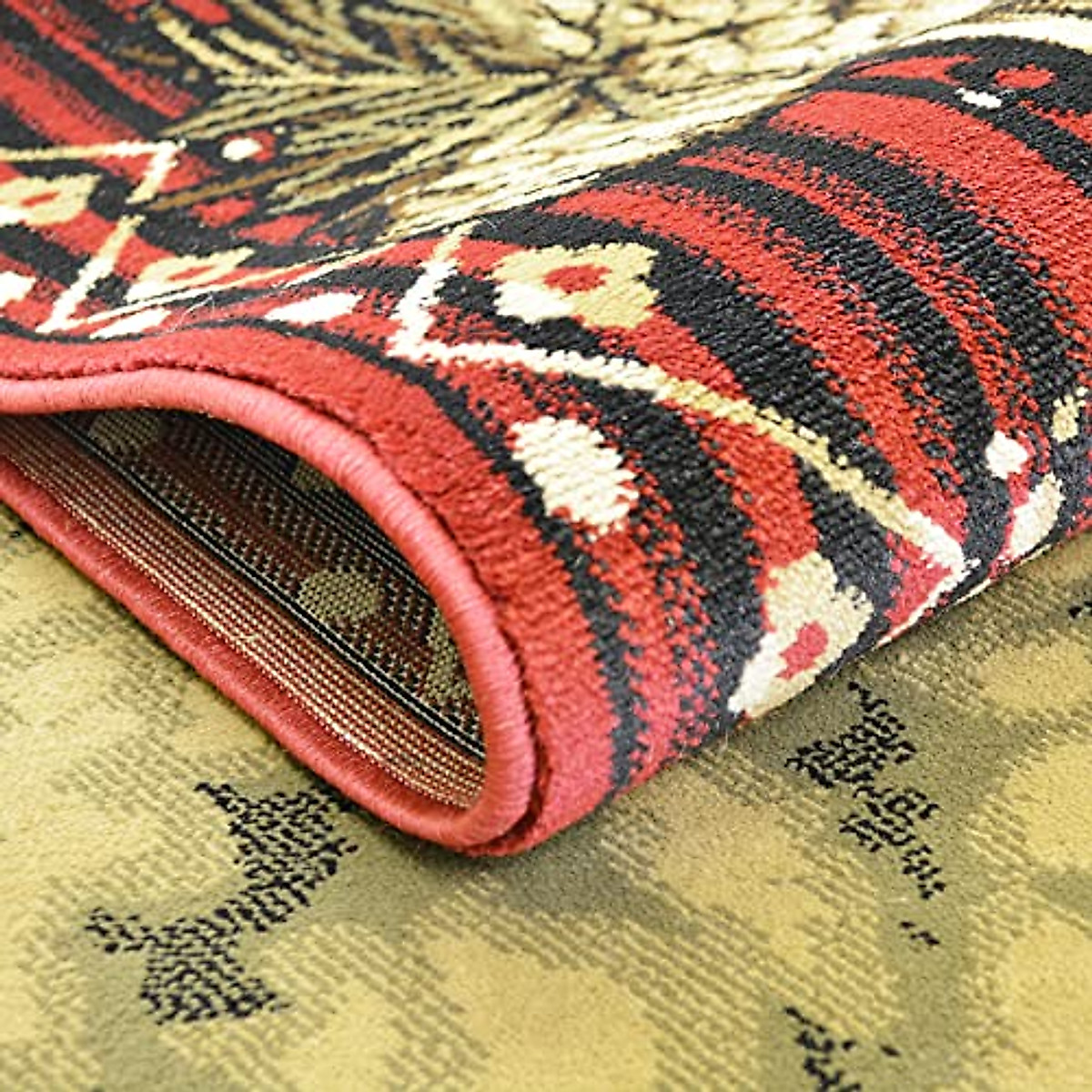 Mayberry Rugs Rustic Lodge Pine Black Bear Cub Log 2'x3' Area Rug, 2'3"x3'3"