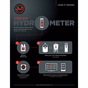 Tilt Pro Mini Wireless Hydrometer and Thermometer Blue: Patented Brewing Technology for Professional Brewers with High Accuracy for Beer, Wine, Cider, Mead & More