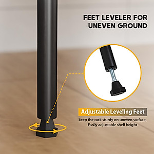 PayLessHere Shelves Shelf Wire Shelving Heavy Duty Storage 5 Tier Shelves with Adjustable Height Sturdy Steel Construction Certified by NSF Maximum 1250lbs Capacity Easy Assembly (Black, 24×14×60)