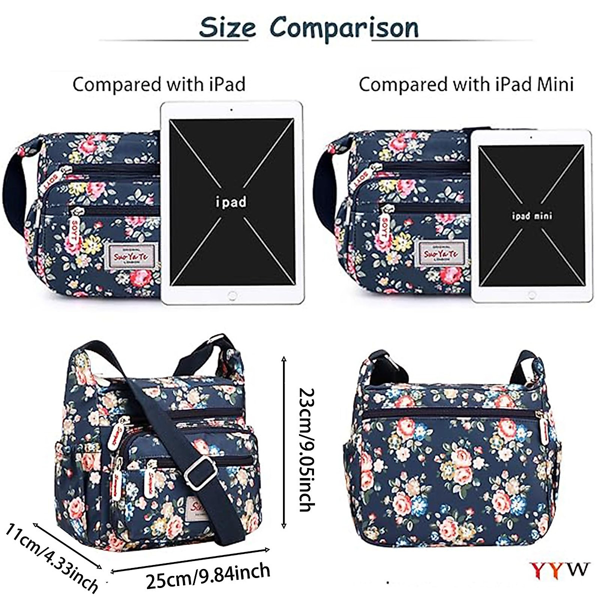 Crossbody Bag for Women Multifunctional Shoulder Handbags for Daily Use Travel Work (Black A)