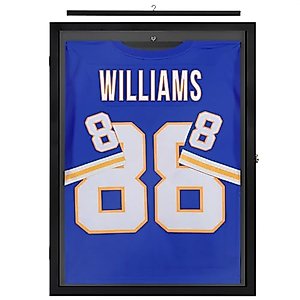 Americanflat Jersey Frame Display Case - 23x31 Lockable Display Case with Hanger - All-Star Collection - Black Sports Jersey Frame Shadow Box with Plexiglass for Baseball, Football, Basketball, Soccer