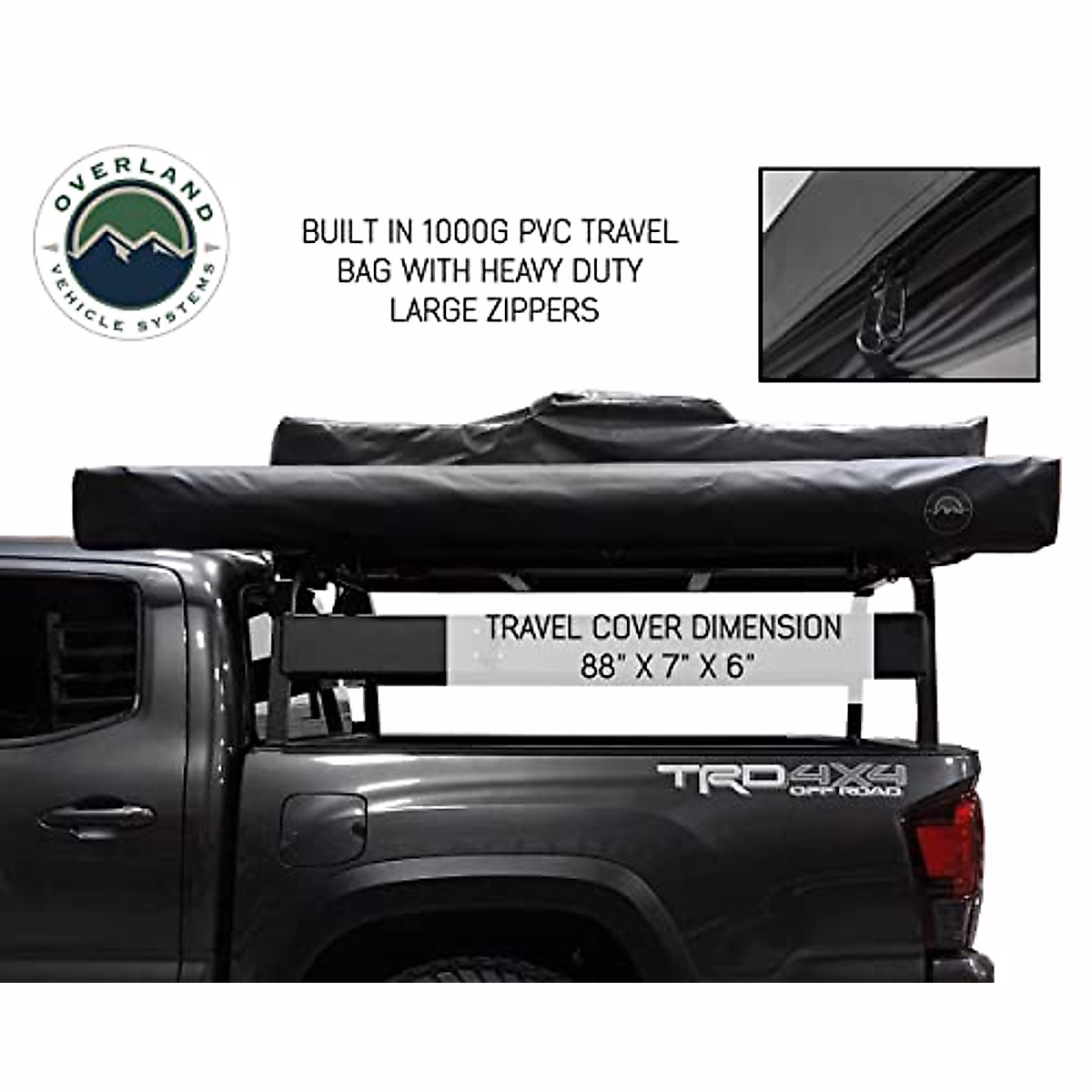 Nomadic OVS Awning 270 Passenger Side - Dark Gray Cover with Black Cover Universal