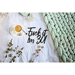 Fuck It I'm 30 Cake Topper, Happy 30th Birthday Cake Decorations, Dirty Thirty Party Decor, Black Glitter