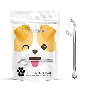 Dr. Emma Dog Tooth Brush Picks Pet Dental Floss for Teeth Cleaning Plaque Remover for Teeth Dental Care for Small to Large Dogs, Cats