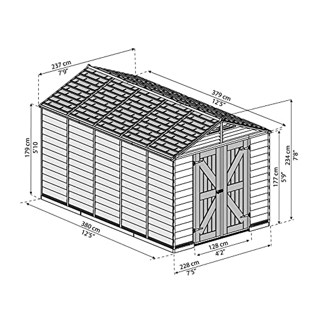 Palram - Canopia SkyLight 8' x 12' Storage Shed - Tan