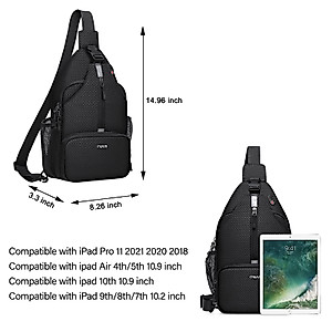 MOSISO Sling Backpack, Lightweight Crossbody Bag with Front Raised Pocket Chest Shoulder Travel Hiking Daypack Bag for Women Men, Black