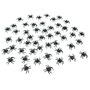 SaktopDeco 50 PCS Mini Plastic Spiders Small Fake Spiders Scary Realistic Spiders for Halloween Prank Props Decorations