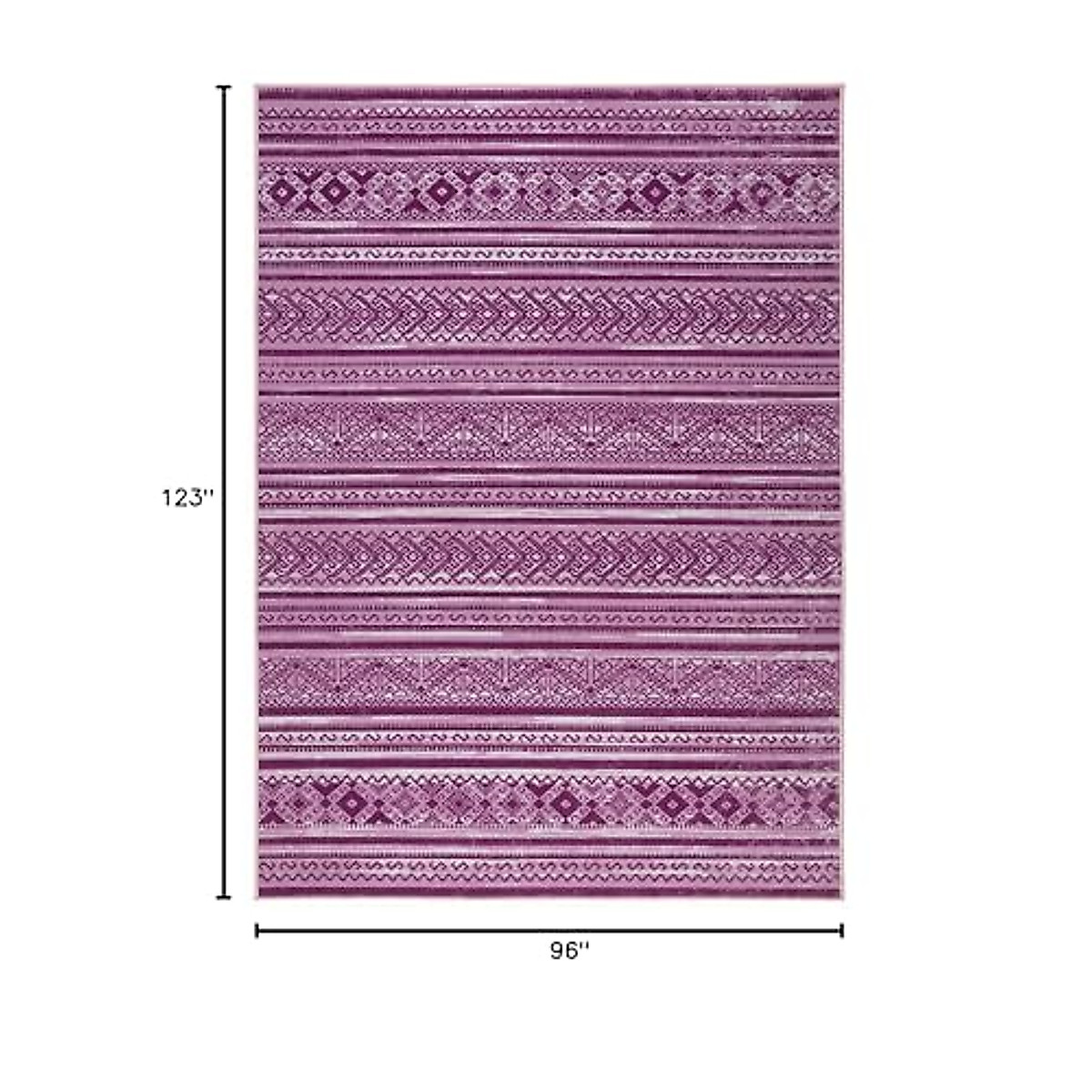 Antep Rugs Alfombras Non-Skid (Non-Slip) 8x10 Rubber Backing Moroccan Geometric Low Profile Pile Indoor Area Rugs (Purple, 8' x 10'3")
