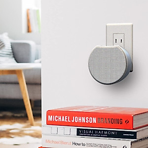 OC Acoustic Newport Plug-in Outlet Speaker with Bluetooth 5.1 and Built-in USB Type-A Charging Port (Gray/White)