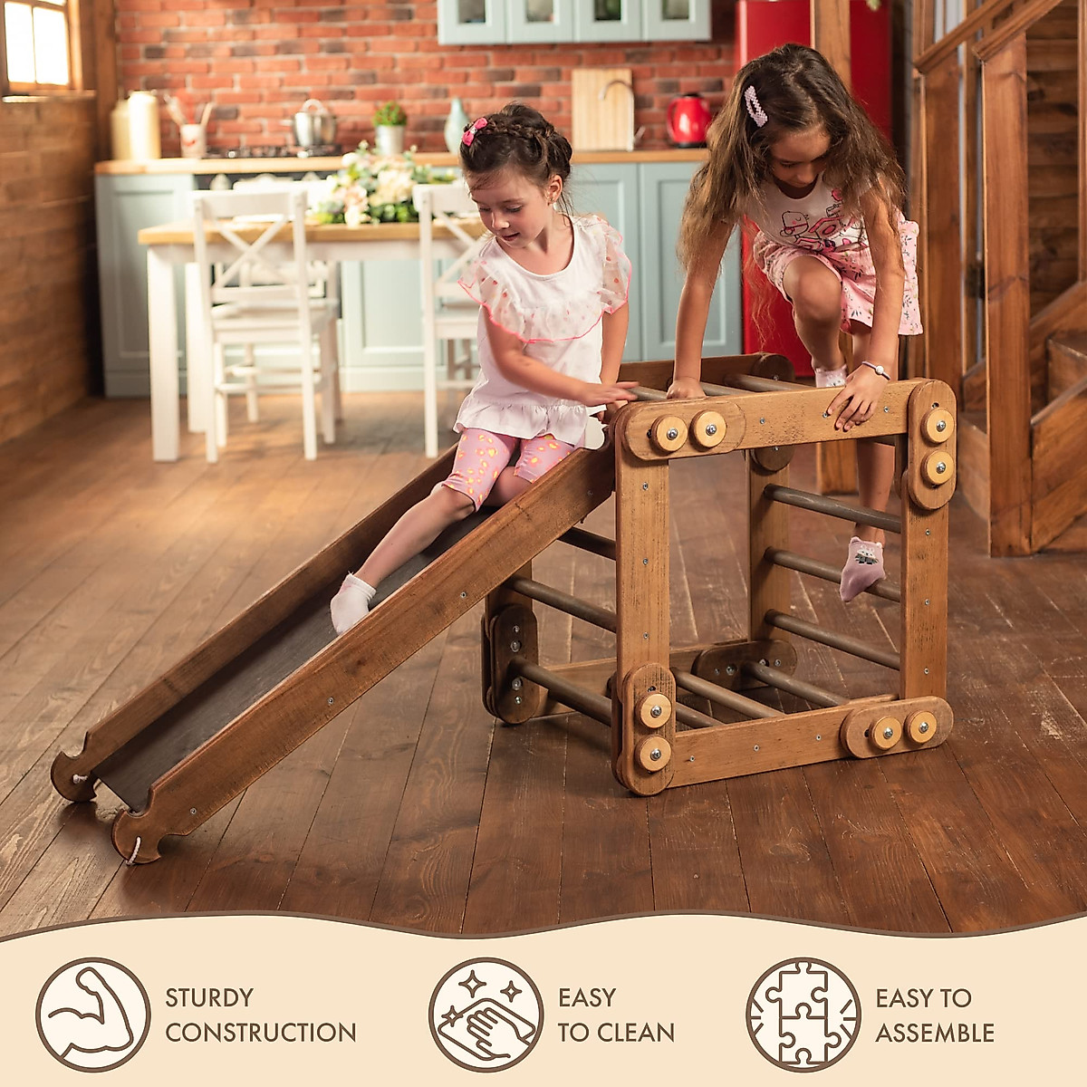 Foldable Snake Pickler Set 8in1 with Climber and Slide with ramp - Montessori Climbing Toys for Toddlers and Kids 1-7 y.o.