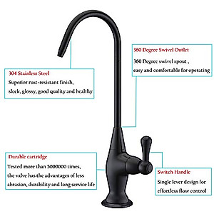 GICASA Oil Rubbed Bronze Filter Drinking Water Purifier Faucet, Stainless Steel Beverage Faucet Water Filtration Faucet