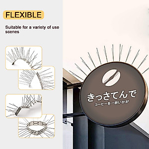 OFFO Bird Spikes with Stainless Steel Base, Durable Bird Repellent Spikes Arrow Pigeon Spikes Fence Kit for Deterring Small Bird, Crows and Woodpeckers, Covers 41 inches(104cm)