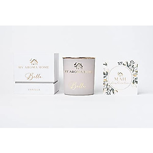 Vanilla Bean | 8 oz | Strong Scented Candles | Natural Soy Candle | Premium Strong Scent | Elegant Glass jar | Metal lid | Designer Gift Box | Long Even Burn | Double Wick