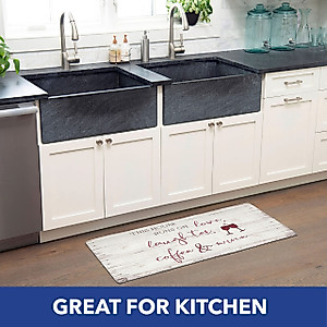 SoHome Cozy Living Anti-Fatigue Kitchen Mat for Floor, Cushioned Kitchen Runner Rug, Non Slip, Easy Wipe Clean, 1/2 Inch Thick Kitchen Mats, 17.5" x 55" Red Wine