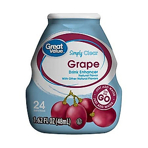 Great Value SIMPLY CLEAR drink flavor enhancer. No artificial colors. Kosher. Gluten Free 6 bottles Grape (2) + Strawberry Lemonade (2) + Strawberry Watermelon (2) (CLEAR - Flavor Enhancer 6 bottles)
