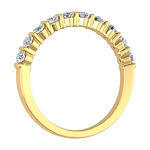 14K Yellow Gold Channel Set Diamond Wedding Band Ring (1/2 Carat) (Ring Size 8.25)