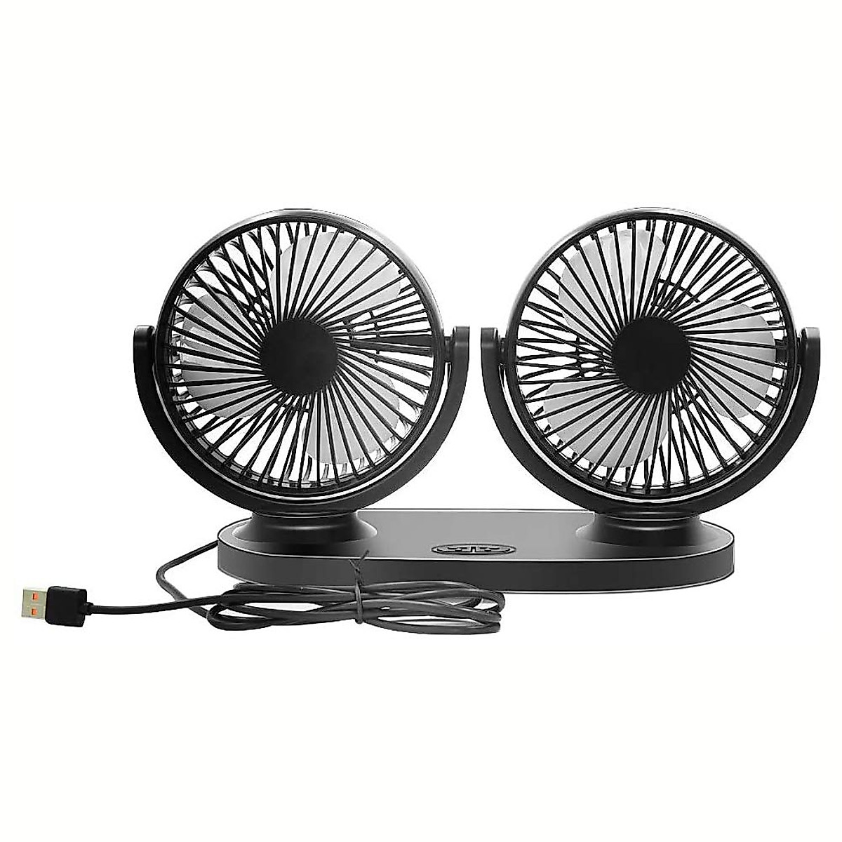 Aoneky 5V 2A 360° Rotating Dual USB Fan - Portable Personal Office Desk Car USB Fan