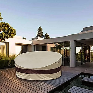 YANGSHILEI Outdoor Daybed Cover, 75 inch Patio Daybed Covers Waterproof,Round Daybed Covers,Patio Furniture Covers for Round Daybed Sofa, khaki