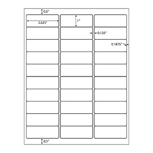 1" X 2-5/8" Address Labels 30 Per Sheet Sticker Paper for Laser and Inkjet Printers, 8.5"×11" White- 3000 Labels