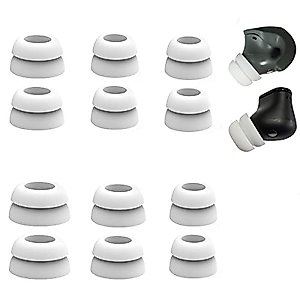 Luckvan Double Flange Earbuds Tips for Beats Studio Buds/Beats Fit Pro Ear Tips Replacement for Powerbeats Pro Beats Flex Beats Earbuds Anti-Slip 6 Pairs LMS White