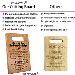 MY-ALVVAYS Friendship Gifts for Women Friends, Friend Gifts for Women Men, Friend Cutting Board Gift, 7"x11", Double-Sided Use -063