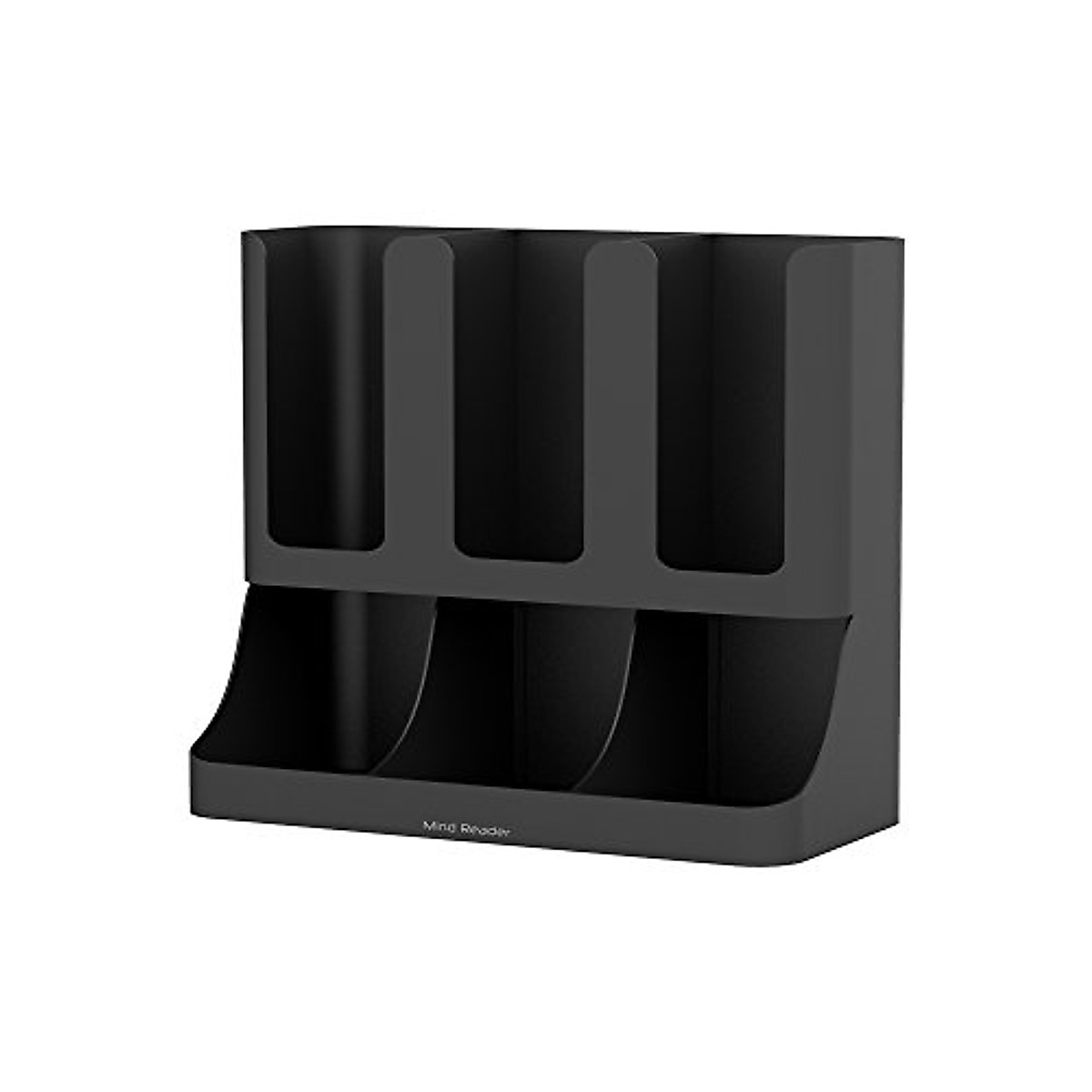 Mind Reader 6 Compartment Upright Breakroom Coffee Condiment and Cup Storage Organizer, Black, 13.5 x 4.30 x 12