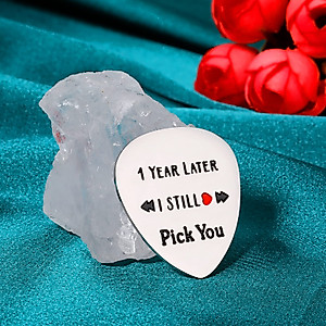 1 Year Anniversary Present Gifts for Boyfriend Girlfriend Men Women Him Her Musician Boyfriend Guitar Pick One Year Wedding Anniversary Christmas Gifts for Husband Wife First Valentines Day Birthday