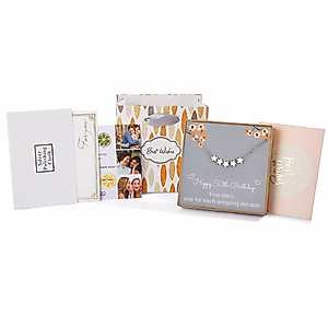 MADAOGO 50th Birthday Gifts for Women, Sterling Silver Five Star Necklace, Dainty Star Necklace, 6 mm Star Beads, 1973 Birthday Jewelry Gift Ideas